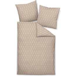 Bettwäsche Janine "Interlock-Jersey55078 08 135X200,80x80" Gr. B/L: 135 cm x 200 cm (1 St.), B/L: 80 cm x 80 cm (1 St.), Interlock-Jersey, beige (naturell) Bettwäsche 135x200 cm