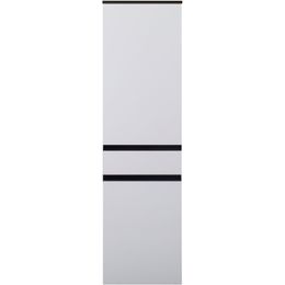 Midischrank Marlin "3510clarus" Schränke Gr. B/H/T: 40 cm x 149 cm x 35 cm, Türanschlag links, 2 St., schwarz-weiß (weiß supermatt, schwarz supermatt) Bad-Midischränke