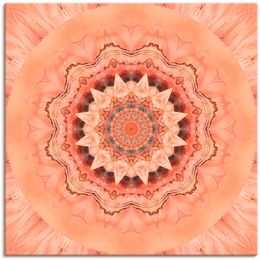 Wandbild Artland "Mandala Barmherzigkeit" Bilder Gr. B/H: 100 cm x 100 cm, Leinwandbild Muster quadratisch, 1 St., pink Kunstdrucke