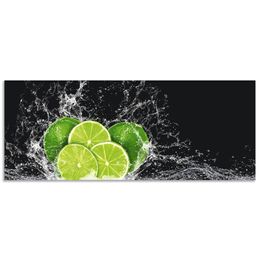 Küchenrückwand Artland "Limone mit Spritzwasser" Spritzschutzwände Gr. B/H: 140 cm x 55 cm, grün Küchendekoration