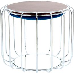 Beistelltisch Kayoom "Beistelltisch / Pouf Comfortable 110" Tische blau (dunkelblau, silber) Beistelltische