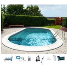 Ovalpool MY POOL BWT Schwimmbecken Gr. B/H/L: Breite 360 cm x Höhe 150 cm x Länge 623 cm, 28000 l, grau (weiß, grau) Ovalpools