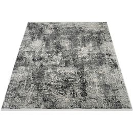 Läufer OCI DIE TEPPICHMARKE "BESTSELLER CAVA" Teppiche Gr. B/L: 80 cm x 300 cm, 8 mm, 1 St., grau (dunkelgrau) Kurzflor-Läufer