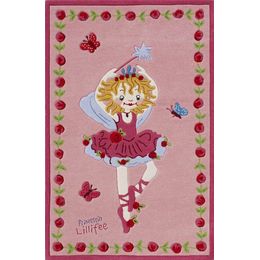 Kinderteppich Prinzessin Lillifee "LI-2200-01" Teppiche Gr. B/L: 110 cm x 170 cm, 10 mm, 1 St., rosa Kinder Kinderzimmerteppiche