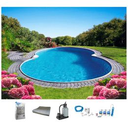 Achtformpool MY POOL BWT "Premium" Schwimmbecken Gr. B/H/L: Breite 360 cm x Höhe 150 cm x Länge 625 cm, 27000 l, weiß Achtformpools