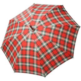 Stockregenschirm doppler MANUFAKTUR "Zürs, kastanie karo rot" rot Regenschirme Stockschirme