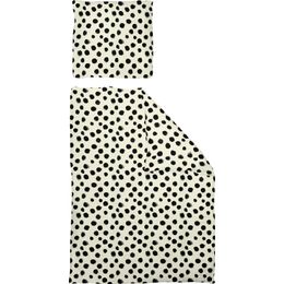 Bettwäsche Adam "Leinenbettwäsche Dots" Gr. B/L: 155 cm x 200 cm (1 St.), B/L: 80 cm x 80 cm (1 St.), Jacquard, schwarz Bettwäsche 155x200 cm nachhaltig aus Bio-Baumwolle