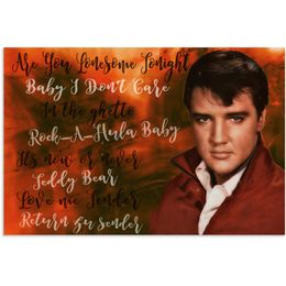 Wandbild Artland "Elvis Star" Bilder Gr. B/H: 120 cm x 80 cm, Alu-Dibond-Druck Bilder von berühmten Musikern Querformat, 1 St., rot Kunstdrucke