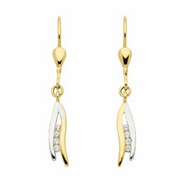 Adelia´s Paar Ohrhänger ADELIA´S "333 Gold Ohrringe mit Zirkonia" Gr. Damen, Gelbgold 333, goldfarben (gold) Damen Ohrhänger