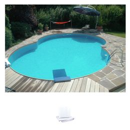 Achtformpool MY POOL BWT Schwimmbecken Gr. B/H/L: Breite 460 cm x Höhe 120 cm x Länge 725 cm, 31000 l, beige (weiß, sand) Achtformpools