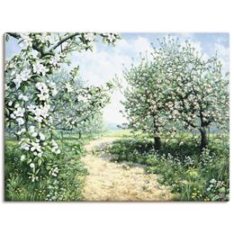 Wandbild Artland "Frühling I" Bilder Gr. B/H: 120 cm x 90 cm, Leinwandbild Vier Jahreszeiten Querformat, 1 St., grün Kunstdrucke