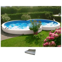 Achtformpool MY POOL BWT "Premium" Schwimmbecken Gr. B/H/L: Breite 360 cm x Höhe 150 cm x Länge 625 cm, 20000 l, weiß Achtformpools