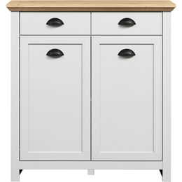 Kommode Home Affaire "Herzwill" Sideboards Gr. B/H/T: 91 cm x 95 cm x 41 cm, 2, grau (lichtgrau melamin) Kommode