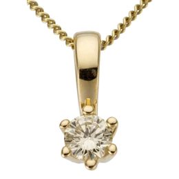 Ketten-Anhänger Firetti "Schmuck Geschenk Gold 750 Halsschmuck Anhänger Halskette Solitär" Schmuckanhänger Gr. 0,15 ct P2 = erkennbare Einschlüsse, Gelbgold 750-Diamanten, 0,5 g, gelb (gelbgoldfarben, gw=getöntes, weiß) Damen Anhänger