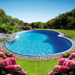 Achtformpool Clear Pool "Premium Mallorca" Schwimmbecken Gr. B/H/L: Breite 350 cm x Höhe 120 cm x Länge 540 cm, 18000 l, weiß Achtformpools