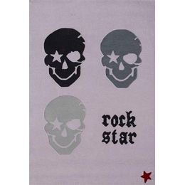 Kinderteppich Rock Star Baby "RN2383-1" Teppiche Gr. B/L: 200 cm x 300 cm, 15 mm, 1 St., grau Kinder Kinderzimmerteppiche
