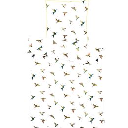 Bettwäsche Apelt "Kolibri" Gr. B/L: 135 cm x 200 cm (1 St.), B/L: 80 cm x 80 cm (1 St.), Mako-Satin, weiß Bettwäsche 135x200 cm