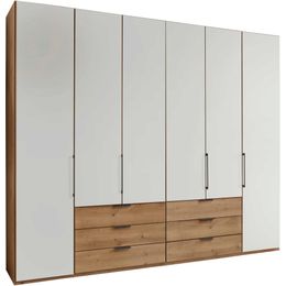 Drehtürenschrank Wiemann "Monaco" Schränke Gr. B/H/T: 246,3 cm x 236 cm x 58 cm, Türfarbe: weiß, 6 St., braun (bianco, eiche, nachbildung) Drehtürenschränke