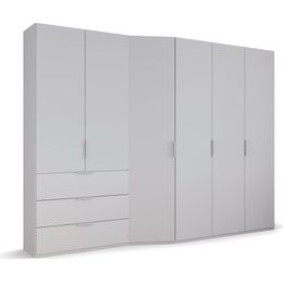 Drehtürenschrank Rauch "Wave" Schränke Gr. B/H/T: 297 cm x 222 cm x 60 cm, 3 Schubkästen links, 6 St., grau (seidengrau) Drehtürenschränke