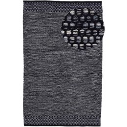 Teppich CarpetFine "Kelim Mia" Teppiche Gr. B/L: 200 cm x 290 cm, 6 mm, 1 St., schwarz Baumwollteppiche