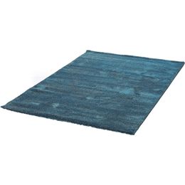 Teppich Dekowe "Blanche" Teppiche Gr. B/L: 200 cm x 290 cm, 20 mm, 1 St., blau (türkis) Esszimmerteppiche Kurzflor, Uni Farben, leichter Glanz, weiche Qualität, Wohnzimmer
