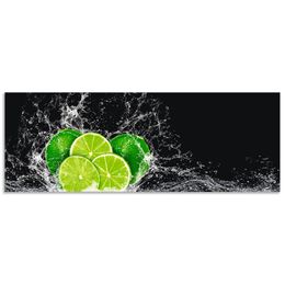 Küchenrückwand Artland "Limone mit Spritzwasser" Spritzschutzwände Gr. B/H: 140 cm x 50 cm, grün Küchendekoration