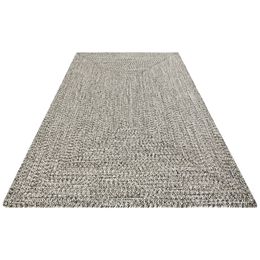 Teppich NORTHRUGS "Trenzado" Teppiche Gr. B/L: 120 cm x 170 cm, 10 mm, 1 St., grau (grau, weiß) Esszimmerteppiche