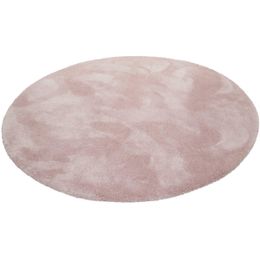 Hochflor-Teppich Esprit "Relaxx" Teppiche Gr. Ø 200 cm, 25 mm, 1 St., rosa (rosa, creme) Esszimmerteppiche