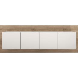 borchardt Möbel Lowboard BORCHARDT MÖBEL "Sara" Sideboards Gr. B/H/T: 182 cm x 65 cm x 35 cm, hängend, weiß (weiß matt, eichefarben sonoma) Lowboards