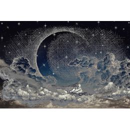 ARCHITECTS PAPER Fototapete "Atelier 47 Moon Sky 2" Tapeten Gr. B/L: 4 m x 2,7 m, blau (dunkelblau, weiß, hellgrau) Fototapeten