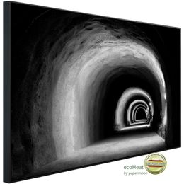 papermoon Infrarotheizung "Tunnel Schwarz & Weiß" Heizkörper Gr. B/H/T: 100 cm x 60 cm x 3 cm, 600 W, bunt (kunstmotiv im aluminiumrahmen) Heizkörper