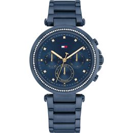 Multifunktionsuhr Tommy Hilfiger "Emily" Armbanduhren blau Damen Quarzuhren