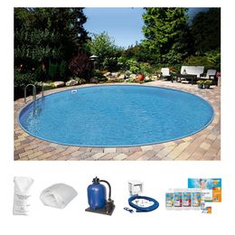 Rundpool Clear Pool "Premium Ibiza" Schwimmbecken Gr. Ø/B/H/L: 600 cm x Breite Höhe 120 cm x Länge, 11000 l, weiß Rundpools