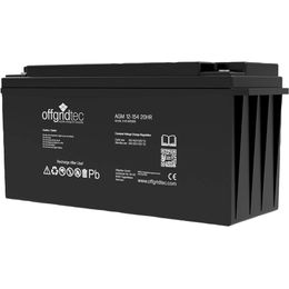 OFFGRIDTEC Solar-Akkus "AGM Solarbatterie" Akkumulatoren Gr. 12 V 154000 mAh, schwarz Solartechnik