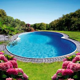 Achtformpool Clear Pool "Premium Mallorca" Schwimmbecken Gr. B/H/L: Breite 300 cm x Höhe 120 cm x Länge 470 cm, 13000 l, weiß Achtformpools