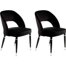 Polsterstuhl Kayoom "Stuhl Courtney 525" Stühle Gr. 2 St., schwarz (schwarz, schwarz, silber) Polsterstühle