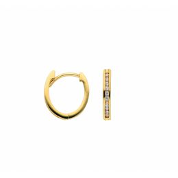 Adelia´s Paar Ohrhänger ADELIA´S "1 585 Gold Ohrringe / Creolen mit Zirkonia" Gr. Damen, Gelbgold 585, goldfarben (gold) Damen Ohrhänger