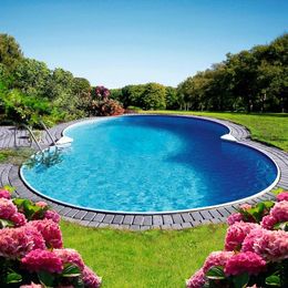 Achtformpool Clear Pool "Premium Mallorca" Schwimmbecken Gr. B/H/L: Breite 420 cm x Höhe 150 cm x Länge 650 cm, 32000 l, weiß Achtformpools