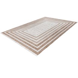Teppich Kayoom "Sarai 125" Teppiche Gr. B/L: 160 cm x 230 cm, 6 mm, 1 St., braun (braun, beige) Esszimmerteppiche