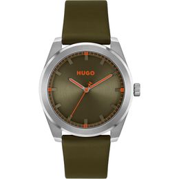 Quarzuhr Hugo "BRIGHT" Armbanduhren grün (olivgrün) Herren Quarzuhren
