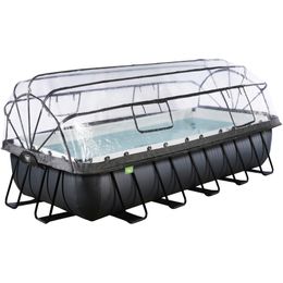 Framepool EXIT "Black Leather Pool 540x250x100cm" Schwimmbecken Gr. B/H/L: Breite 320 cm x Höhe 220 cm x Länge 610 cm, 12600 l, schwarz Frame-Pools