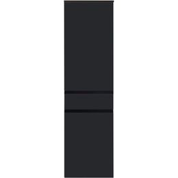 Midischrank Marlin "3510clarus" Schränke Gr. B/H/T: 40 cm x 149 cm x 35 cm, Türanschlag links, 2 St., schwarz (schwarz supermatt) Bad-Midischränke