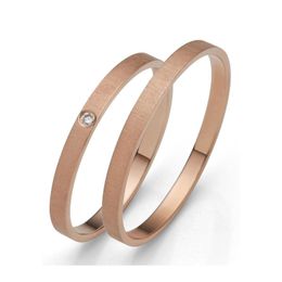 Trauring Firetti "Schmuck Geschenk Gold 375 Hochzeit Ehering "LIEBE"" Fingerringe Gr. 50, 0,005 ct SI = kleine Einschlüsse mit Brillant, Roségold 375, 2,0 mm, rosegold (roségoldfarben) Trauringe