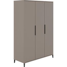 Kleiderschrank Transland "NEA 3T" Schränke Gr. B/H/T: 131 cm x 195 cm x 52 cm, grau (taupe) Kleiderschränke