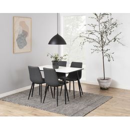 Esszimmerstuhl ACTONA GROUP "Vera" Stühle Gr. B/H/T: 45 cm x 85 cm x 57 cm, 4 St., Polyester-Flachgewebe, Metall, grau (grau, matt schwarz) Küchenstühle
