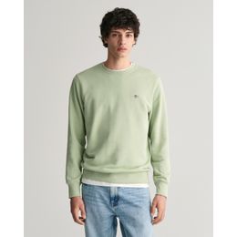 Sweatshirt Gant "REG SHIELD C-NECK SWEAT" Gr. M, grün (milky matcha) Herren Sweatshirts