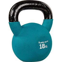 18kg Kettlebell Kugelhantel gusseisen neopren petrol - Movit