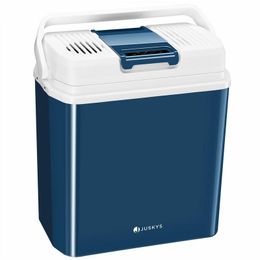 Juskys - elektrische Kühlbox 24 Liter 12 v / 230 v für Auto, Lkw, Reisemobil, Camping - Mini Kühlschrank kalt & warm - thermoelektrische Box - Blau