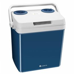 Juskys - elektrische Kühlbox 32 Liter 12 v / 230 v für Auto, Lkw, Reisemobil, Camping - Mini Kühlschrank kalt & warm - thermoelektrische Box - Blau