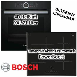 Herdset Bosch Einbaubackofen Serie 8 mit Induktionskochfeld Bräterzone - autark, 60 cm